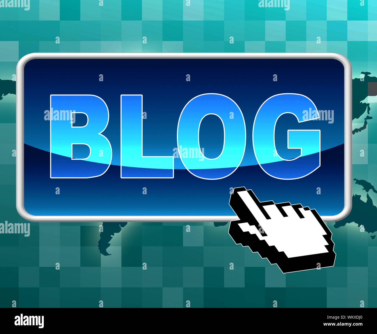 Blog Button Indicating World Wide Web And Website Stock Photo - Alamy