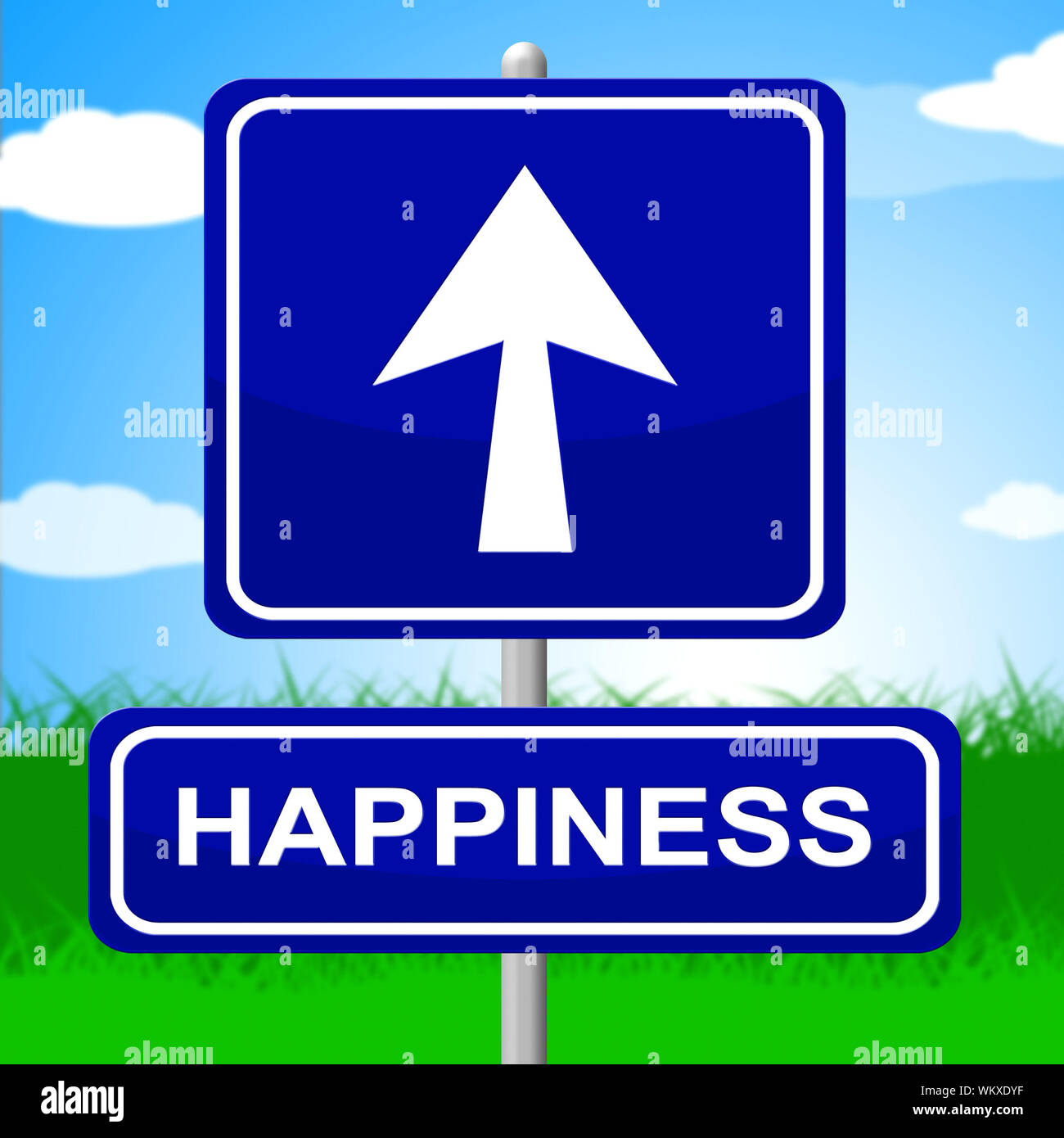 Happiness Sign Meaning Joy Message And Fun Stock Photo - Alamy