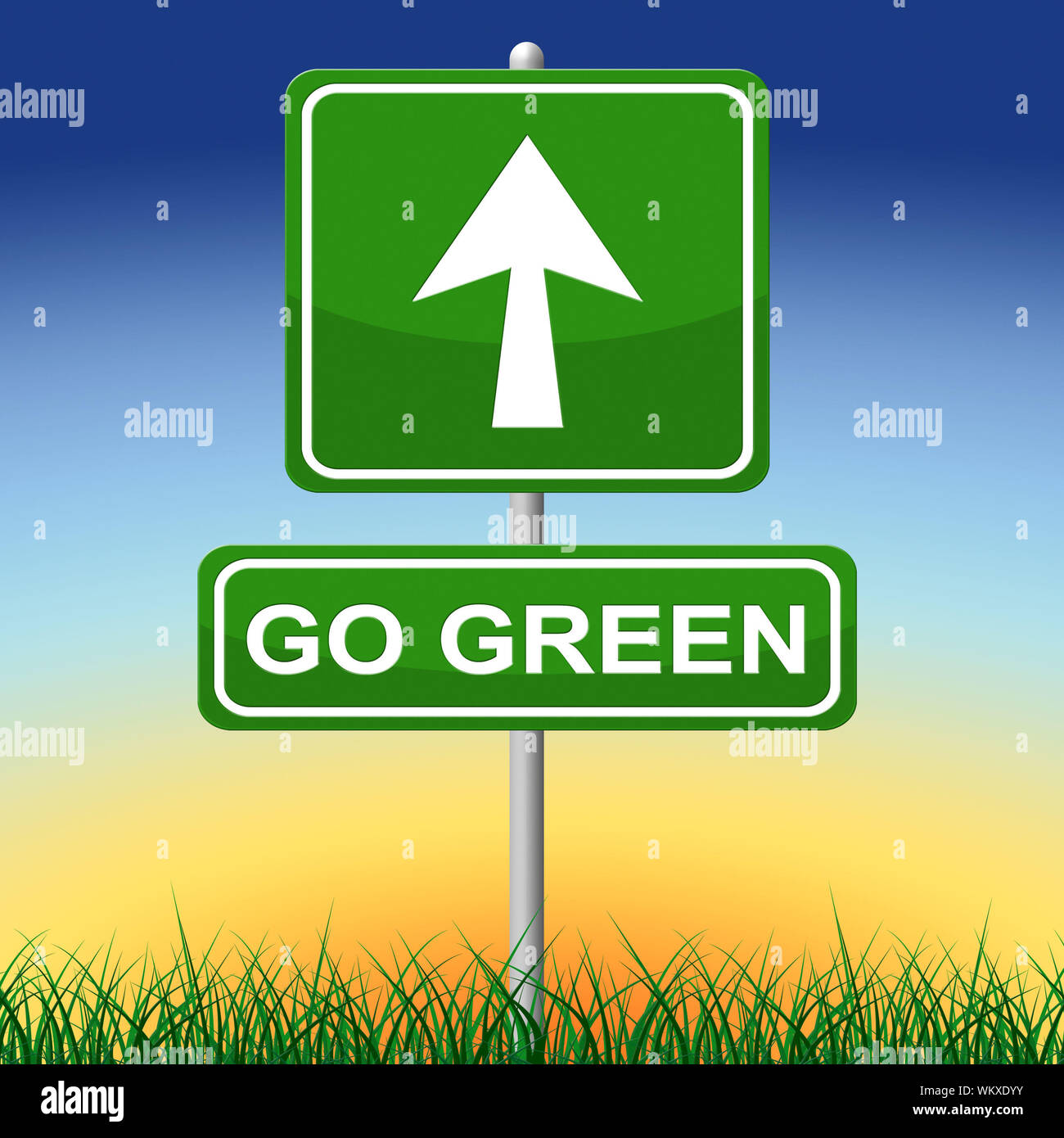 Go Green Representing Eco Friendly And Advertisement Stock Photo - Alamy