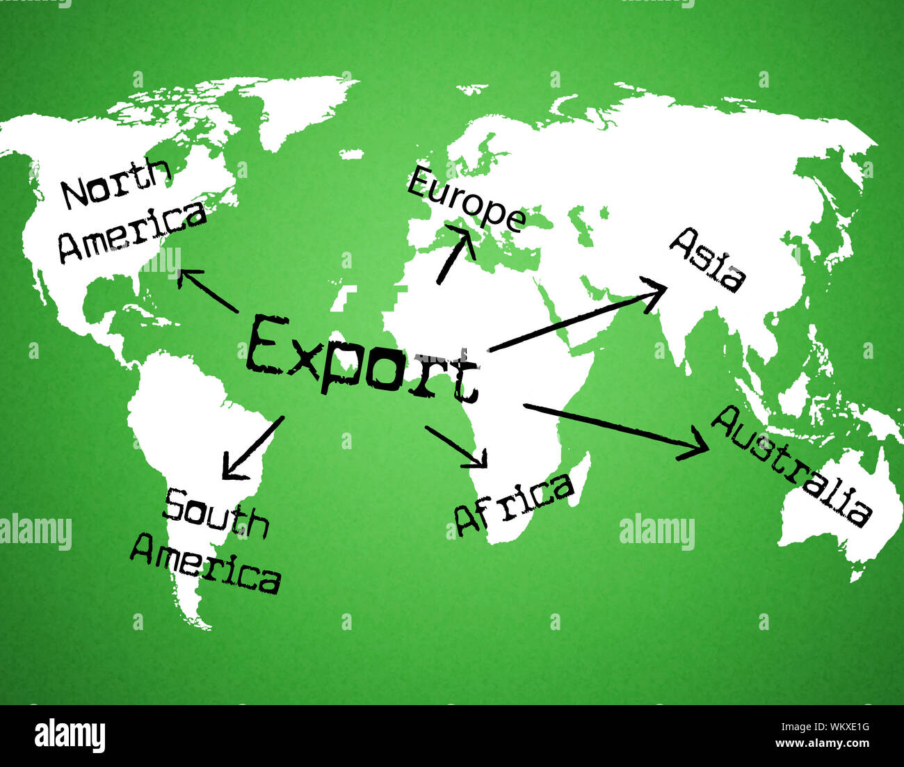 Export Worldwide Indicating International Selling And Globe Stock Photo ...