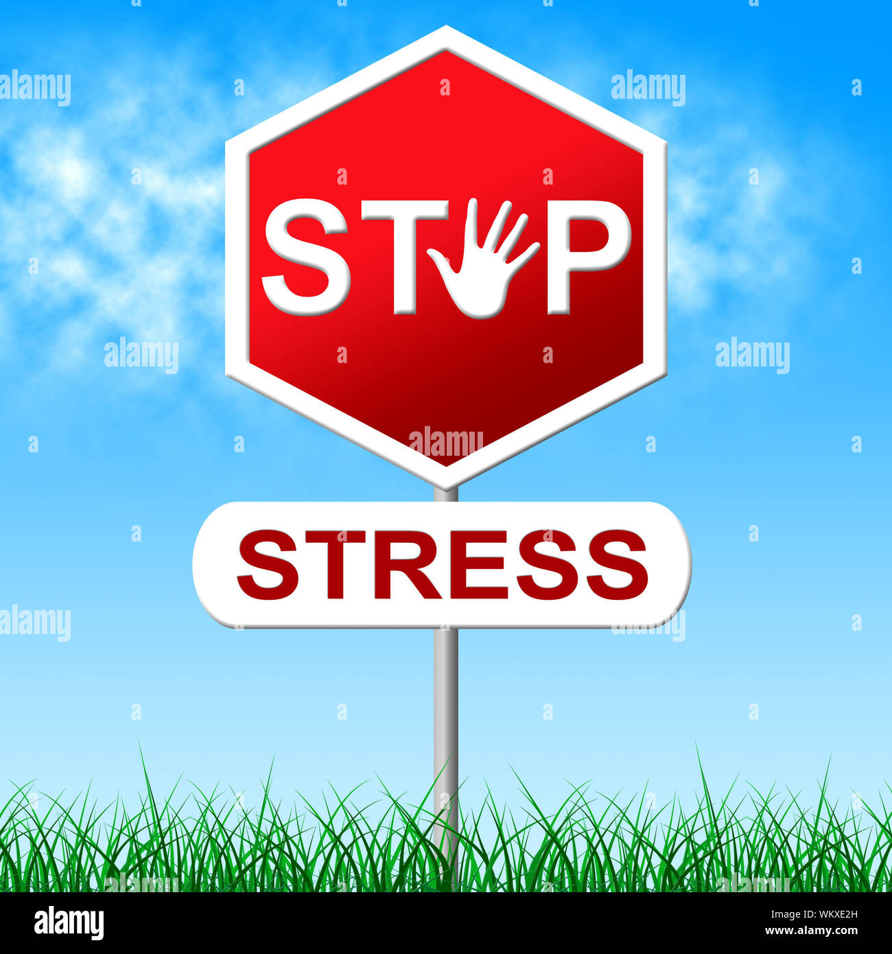 Stop Stress Showing Pressure Caution And Prevent Stock Photo - Alamy