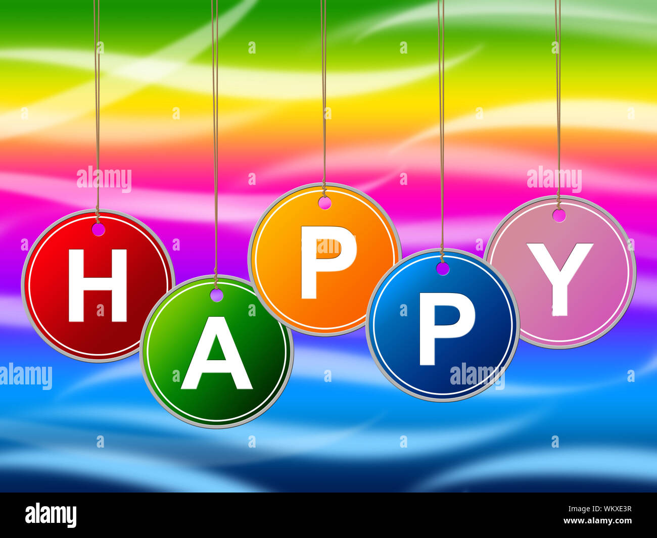 Enjoy Fun Meaning Decoration Bunch And Happy Stock Photo - Alamy