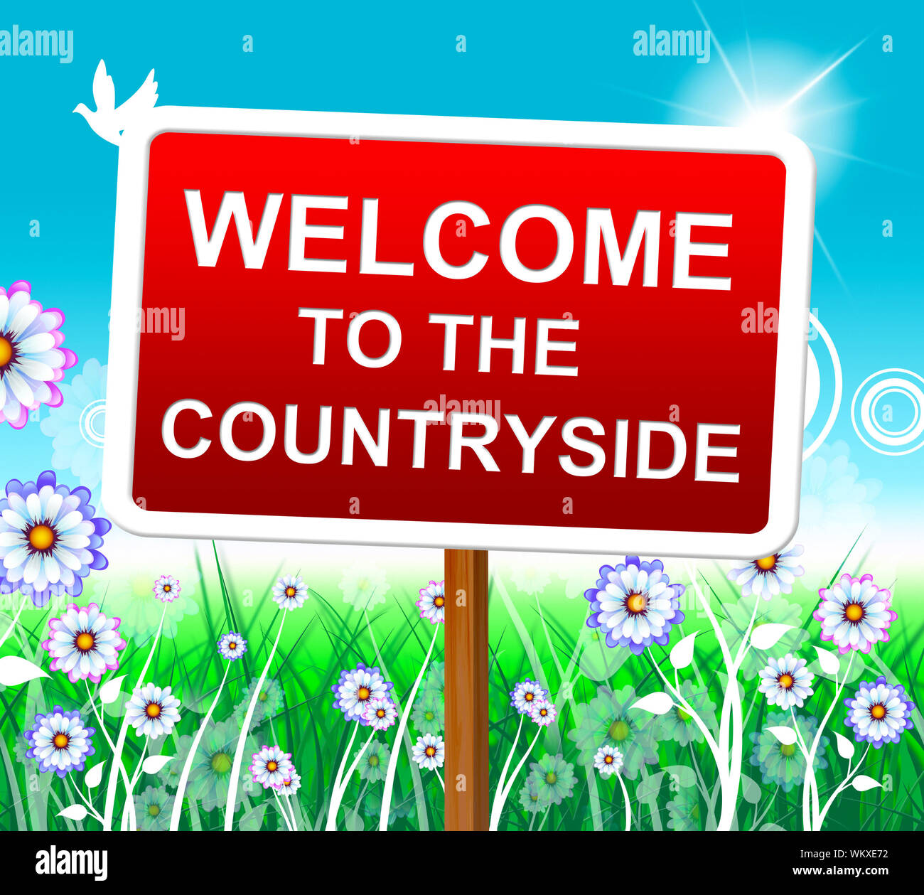 Countryside Welcome Indicating Greeting Scene And Outdoor Stock Photo ...