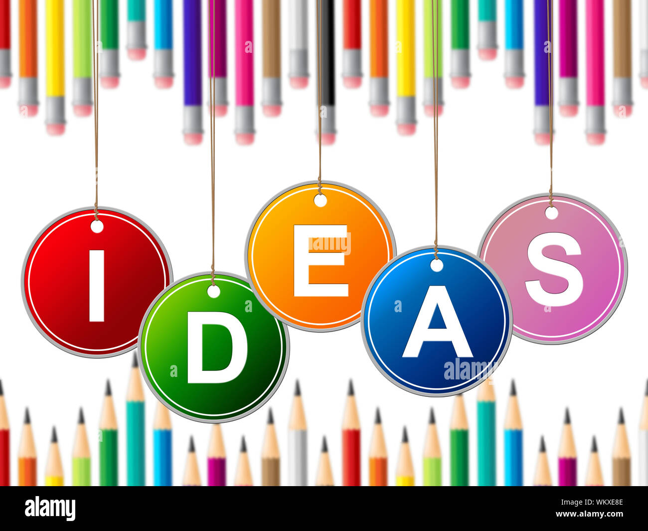 Kids Ideas Indicating Child Toddlers And Invention Stock Photo - Alamy