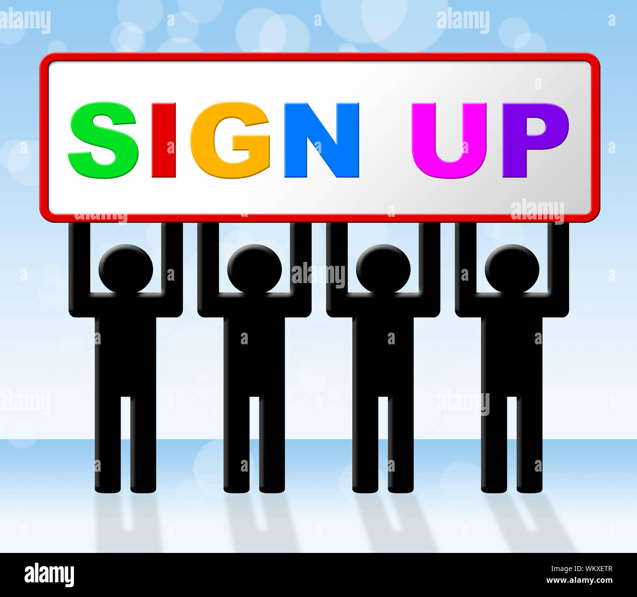 Sign Up Representing Registration Membership And Admission Stock Photo ...