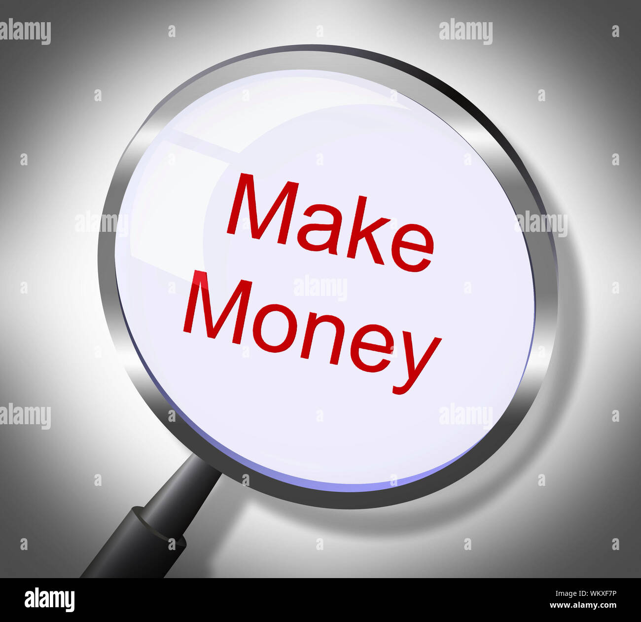 Make Money Indicating Earnings Magnify And Magnification Stock Photo ...