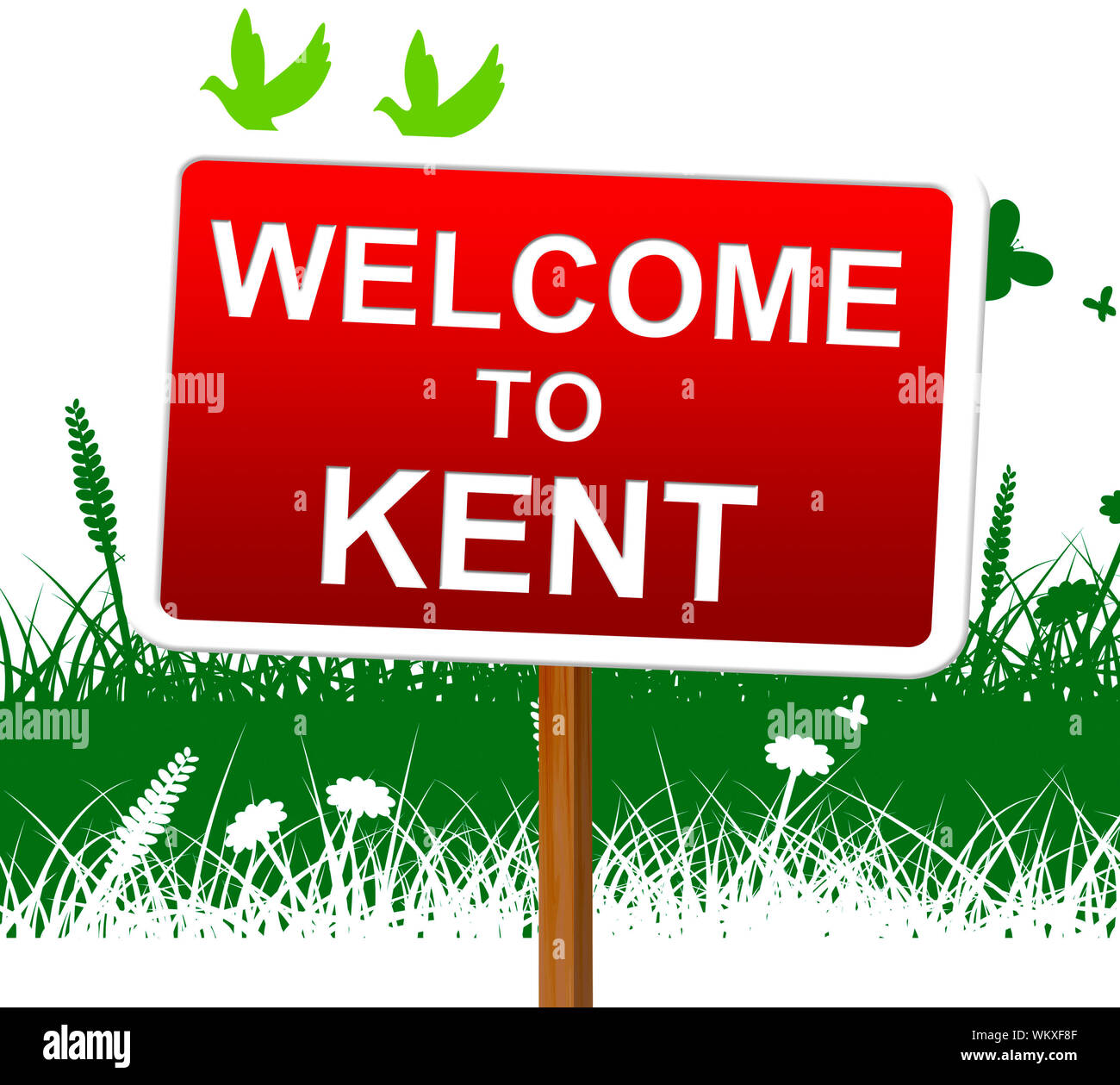 Welcome To Kent Indicating United Kingdom And Kentish Stock Photo - Alamy