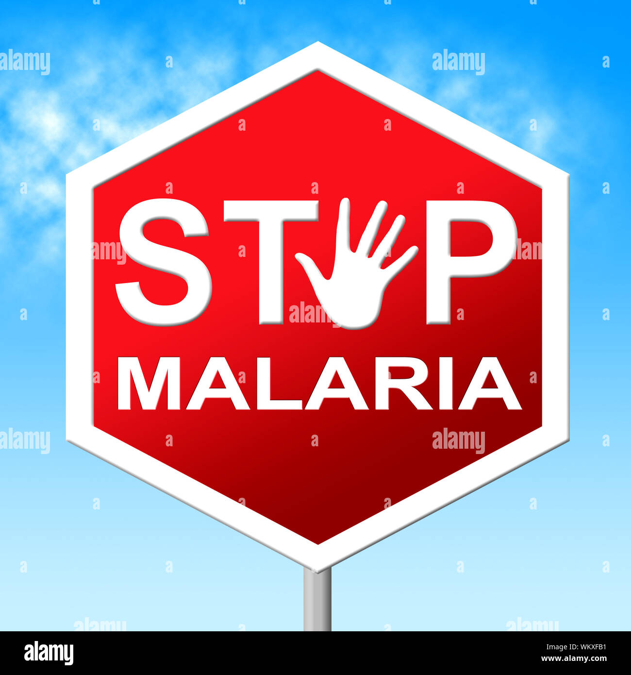 Stop Malaria Representing Warning Sign And No Stock Photo - Alamy