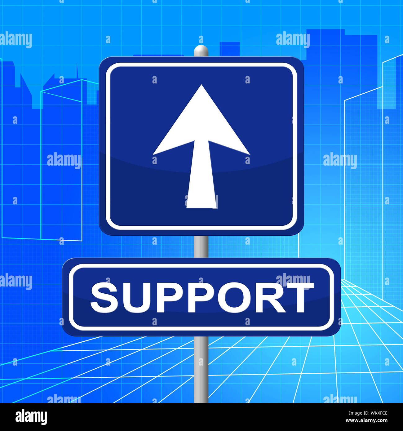 Support Sign Showing Placard Signboard And Assisting Stock Photo - Alamy
