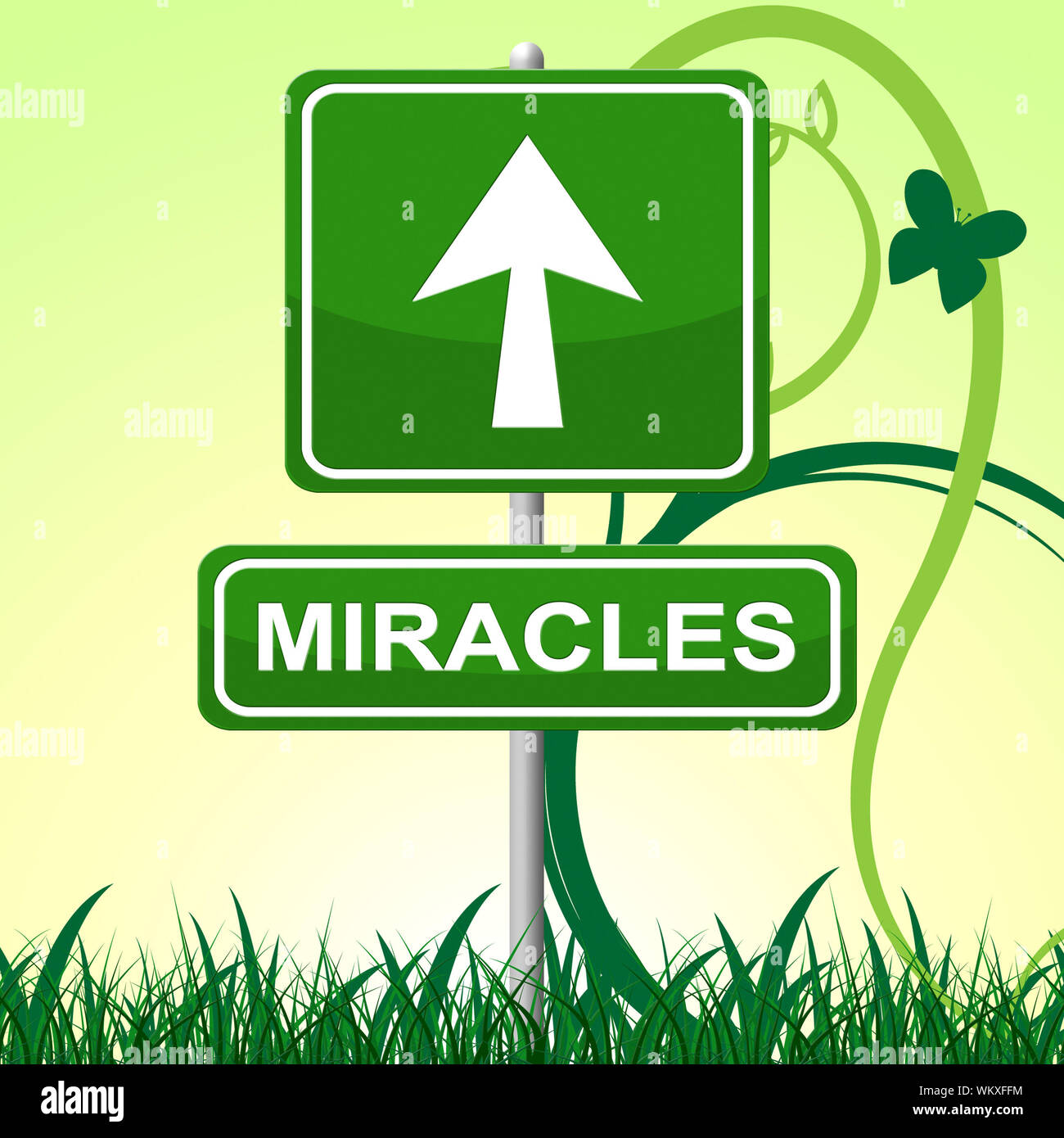 Miracles Sign Representing Direction Pointing And Advertisement Stock ...