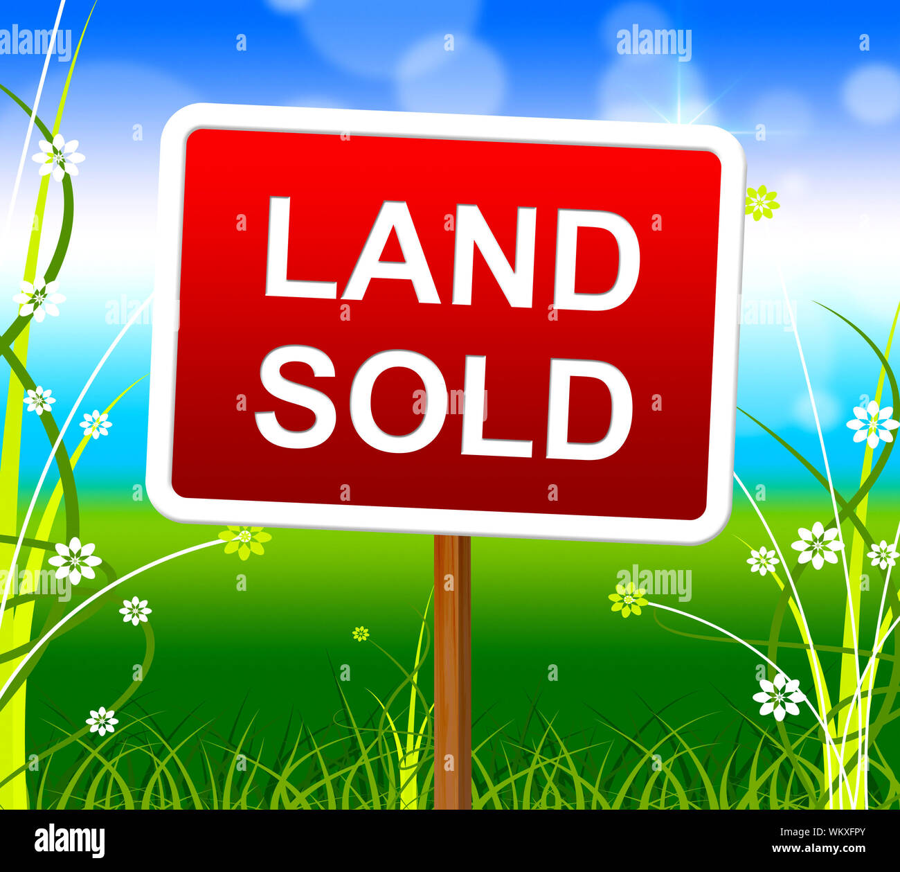 Land Sold Indicating Real Estate Agent And Successful Offer Stock Photo ...