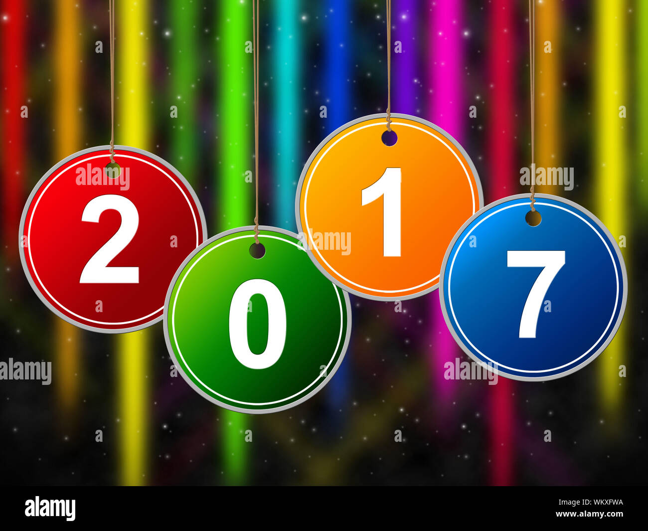 New Year Showing Two Thosand Seventeen And Celebrate Stock Photo - Alamy