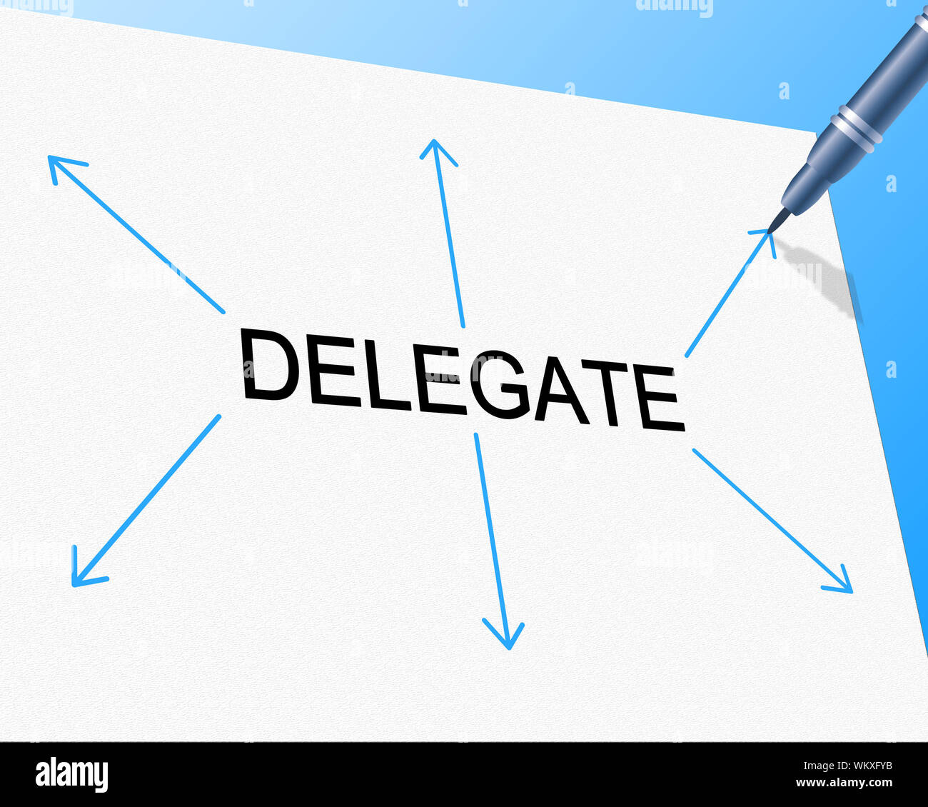 Delegate Delegation Showing Leadership Skills And Assign Stock Photo ...