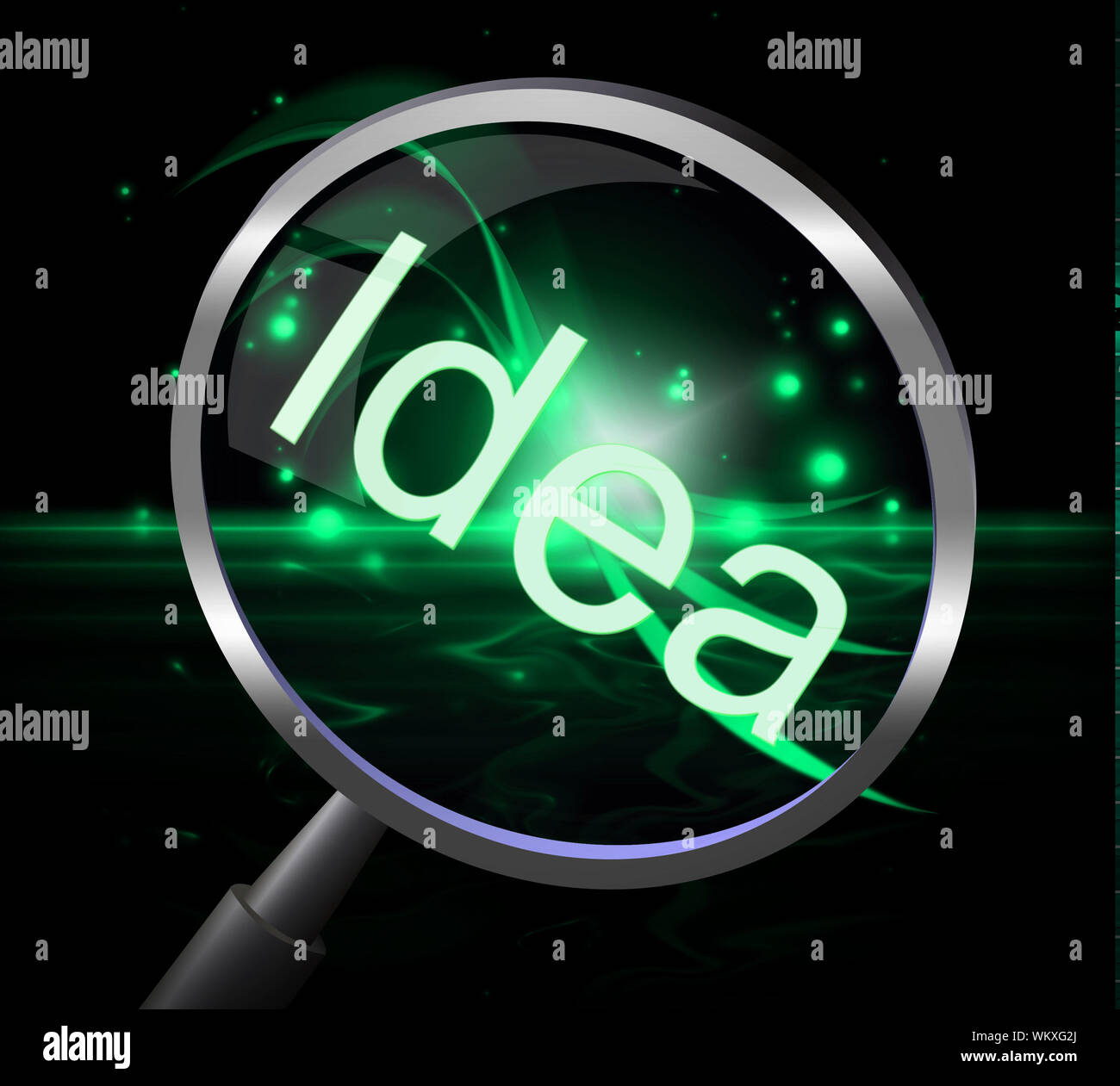 Magnifier Idea Indicating Innovation Inventions And Magnification Stock ...