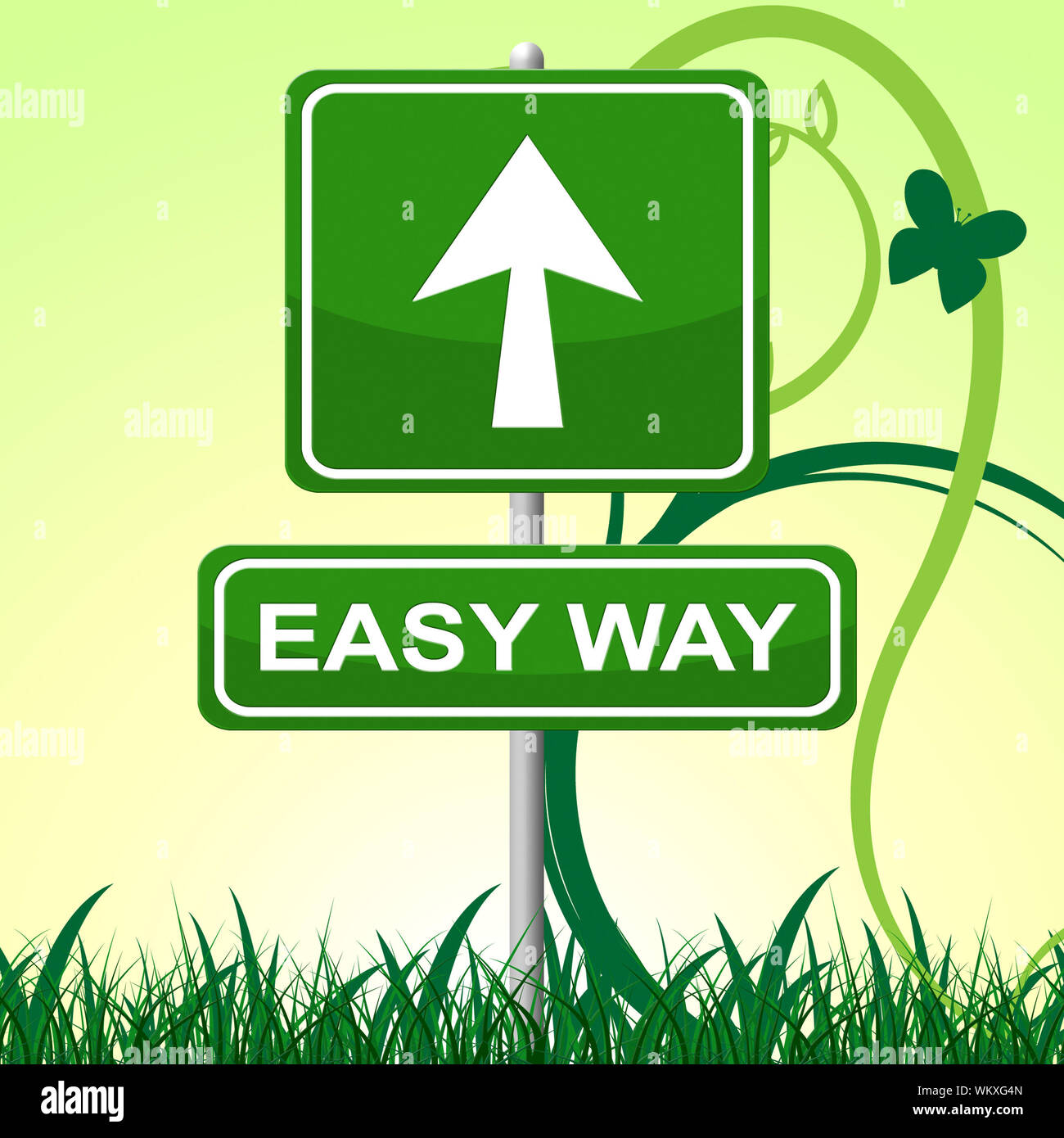 Easy Way Showing Advertisement Pointing And Ease Stock Photo - Alamy