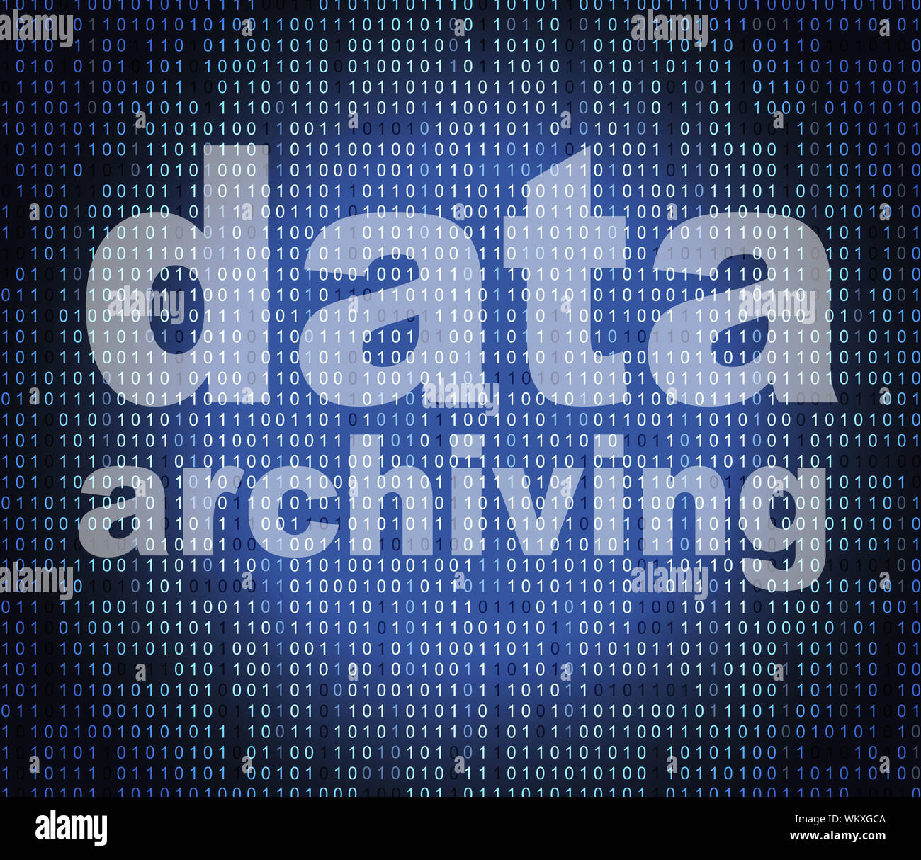 Data Archiving Showing Information Backup And Bytes Stock Photo - Alamy
