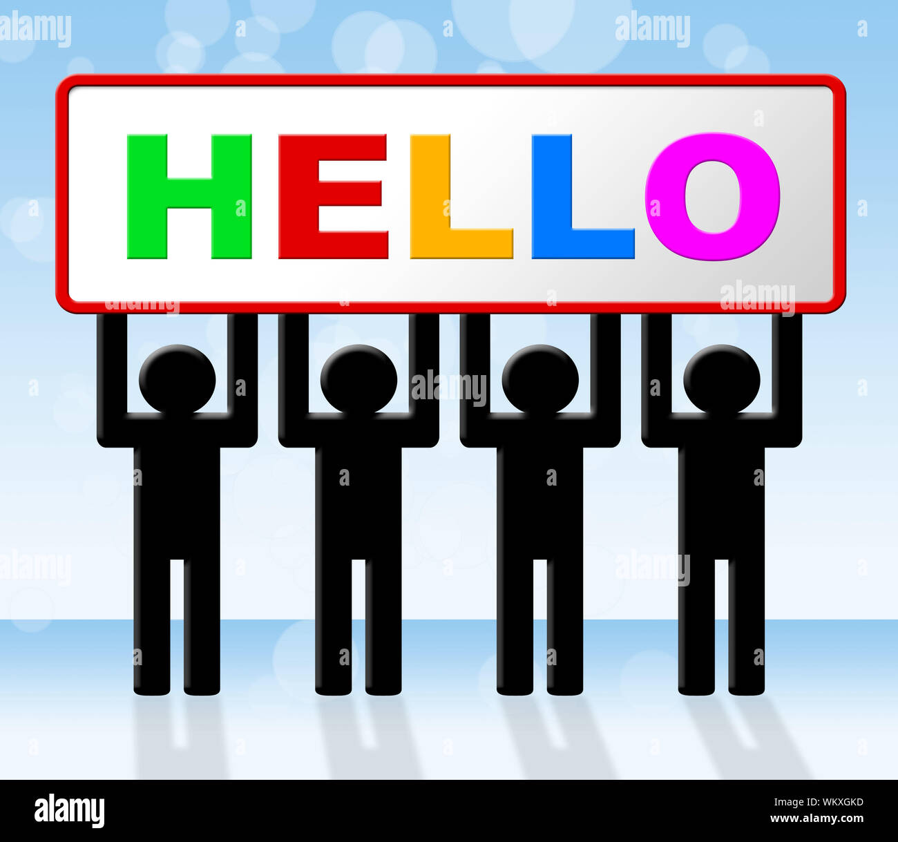 Hello Sign Representing How Are You And Good Morning Stock Photo - Alamy