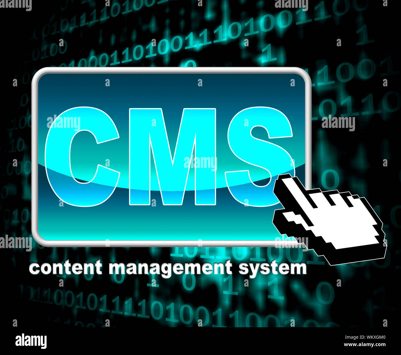 Content Management System Showing World Wide Web And Website Stock ...