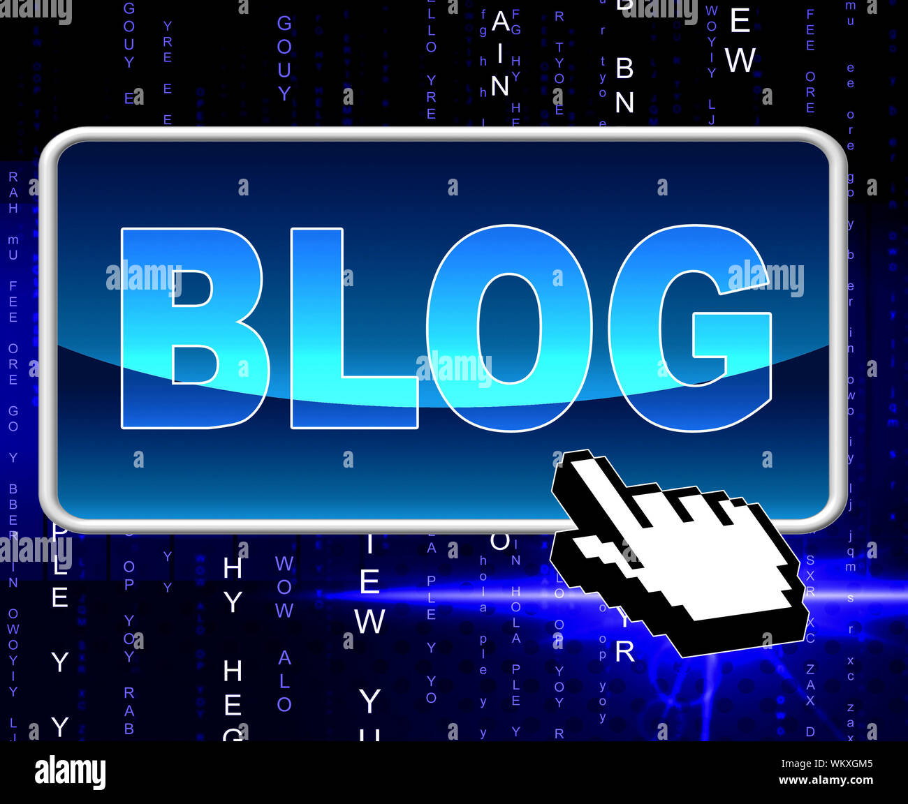 Blog Button Indicating World Wide Web And Site Blogger Stock Photo - Alamy