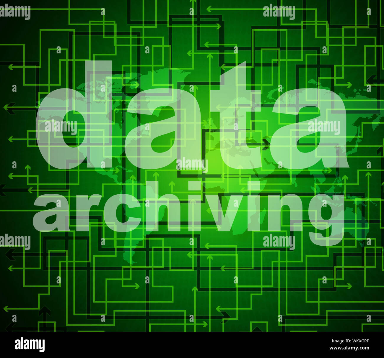 Data Archiving Indicating Bytes Archives And Fact Stock Photo - Alamy