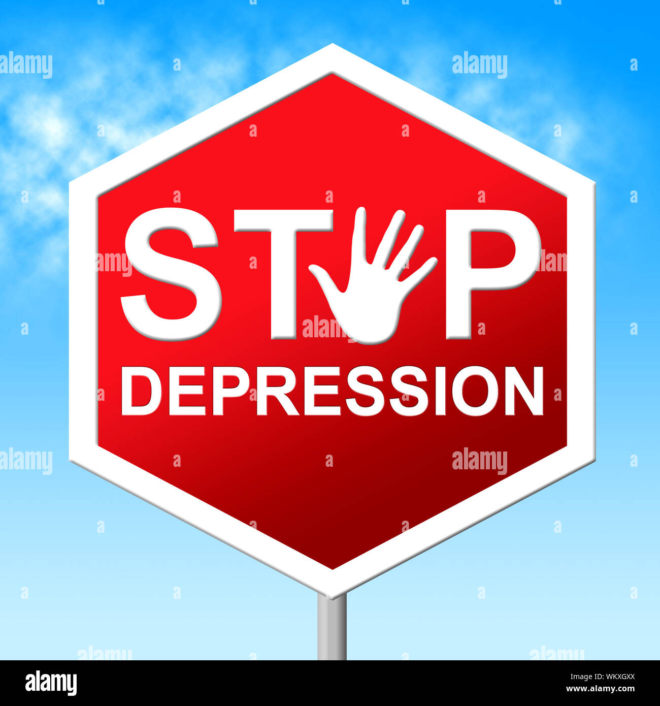 Stop Depression Indicating Lost Hope And Danger Stock Photo - Alamy