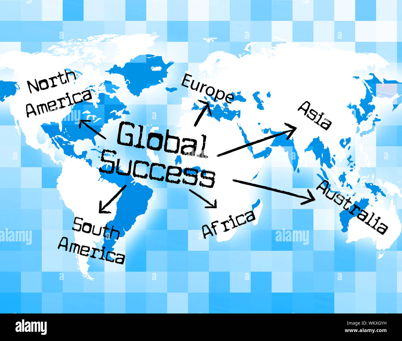 Global Success Representing Worldwide Triumphant And Victors Stock ...