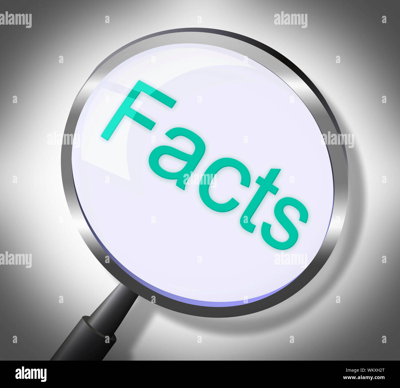 Facts Magnifier Showing Knowledge Truth And Searching Stock Photo - Alamy