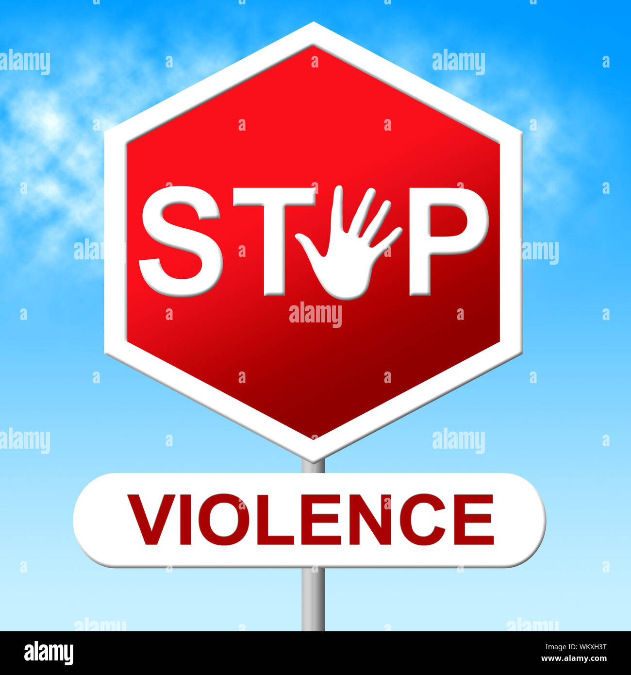 Stop Violence Meaning Brutishness. Violent And Forbidden Stock Photo ...