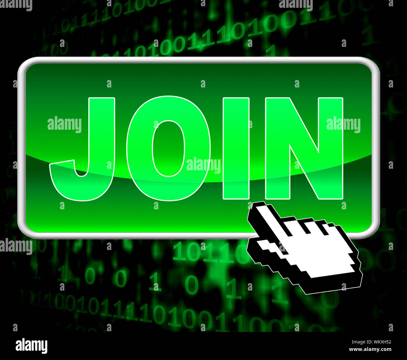Join Button Showing World Wide Web And Website Stock Photo - Alamy