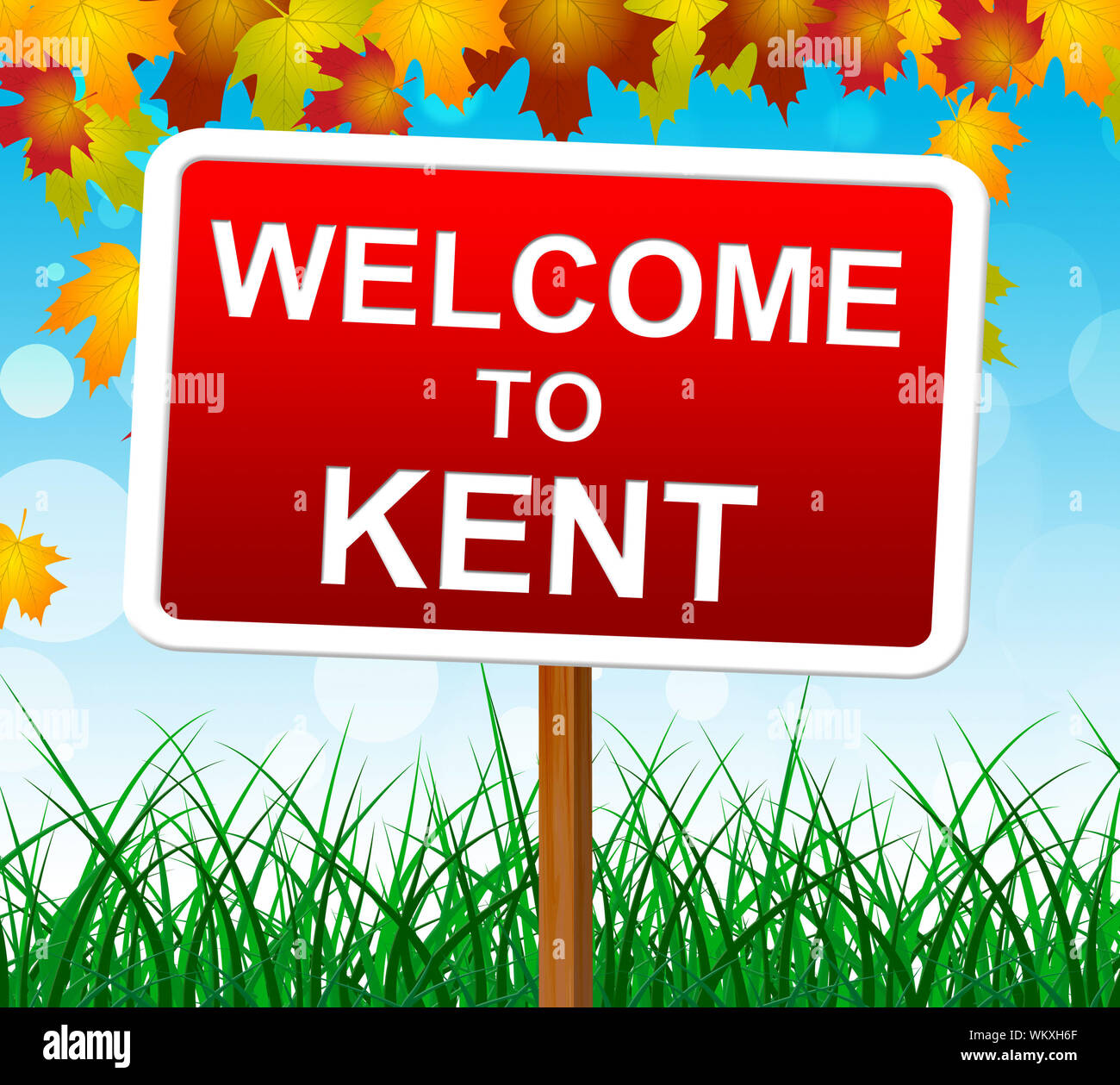 Welcome To Kent Indicating United Kingdom And Outdoor Stock Photo - Alamy