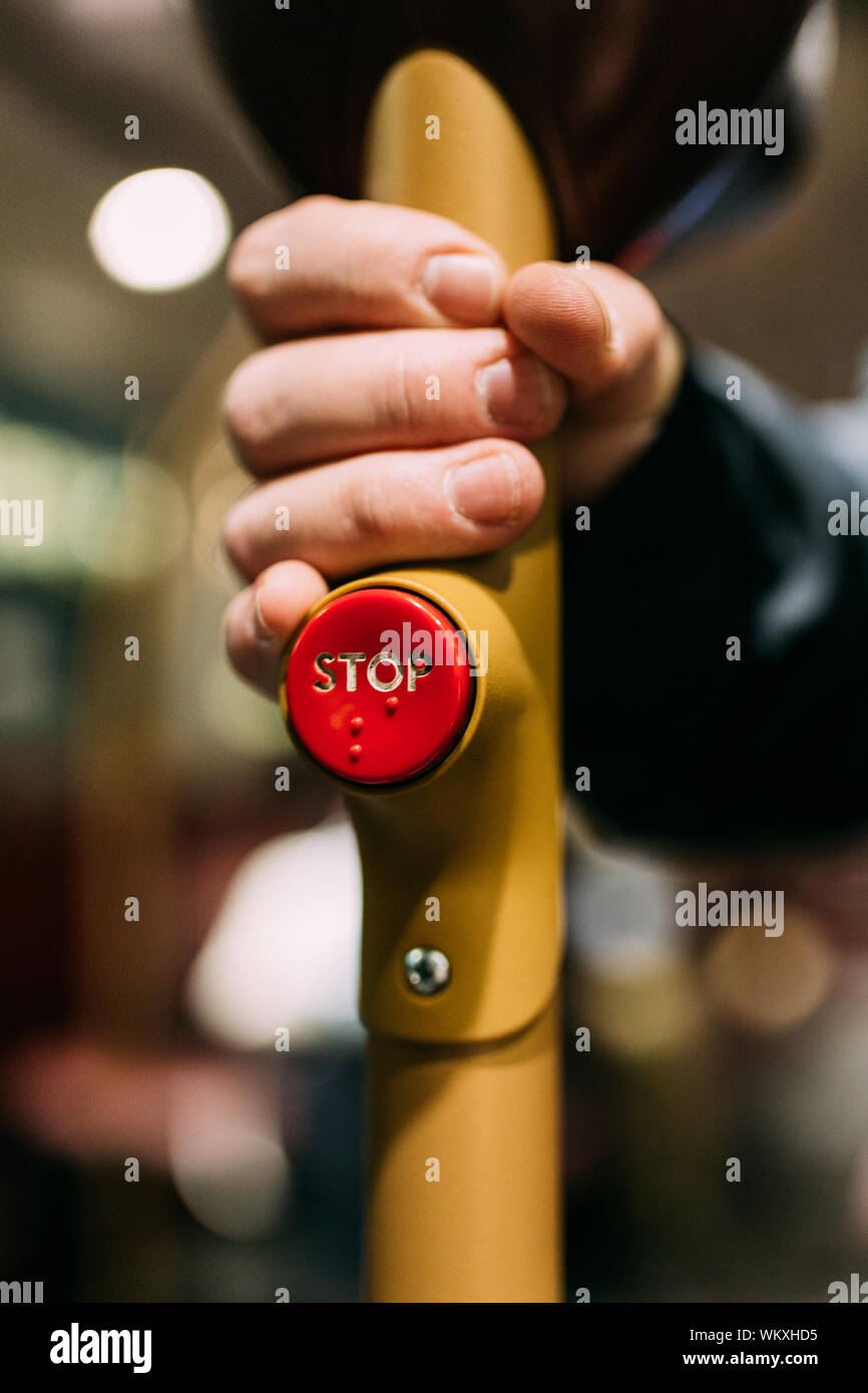 Hand stop button close up hi-res stock photography and images - Alamy