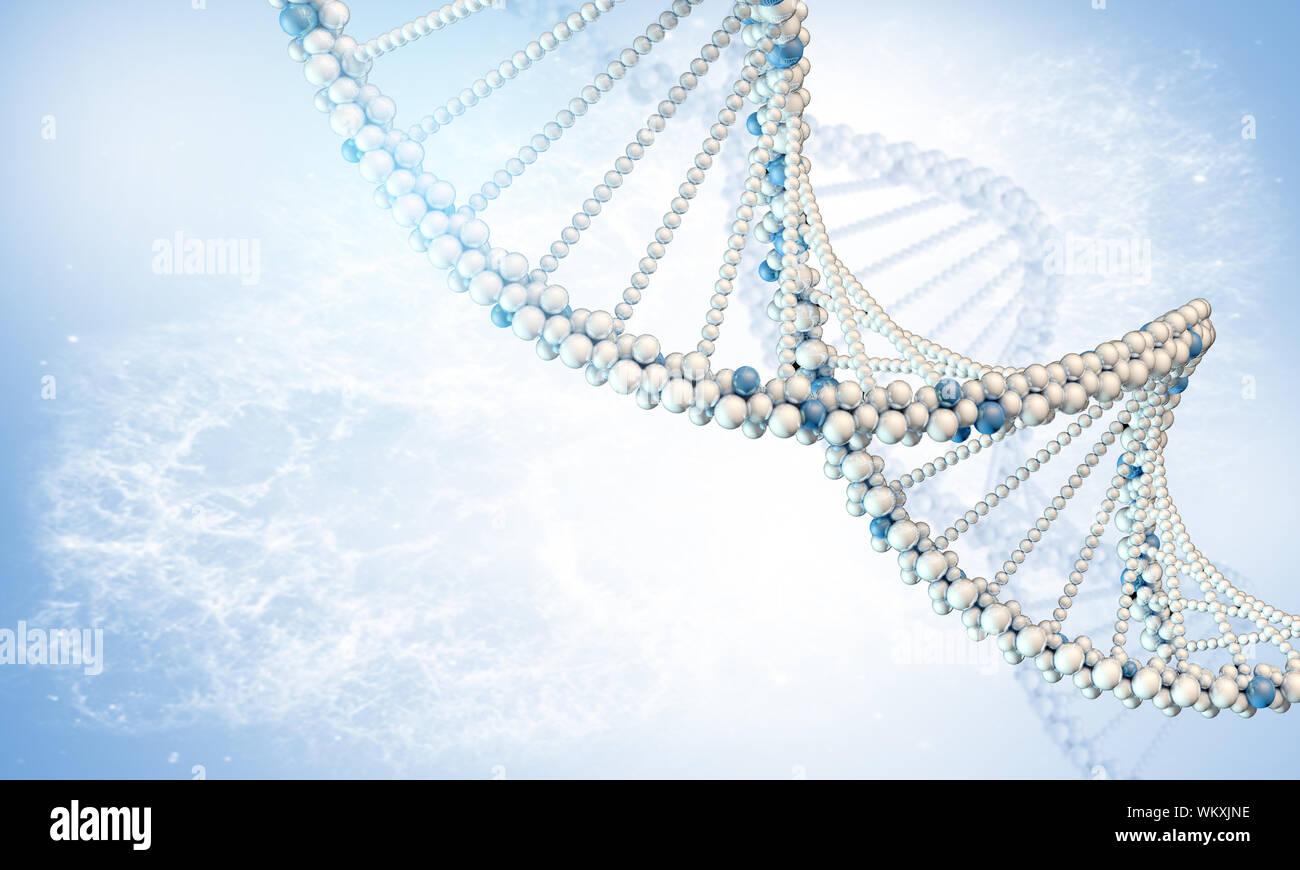 DNA model on the blue gradient background Stock Photo - Alamy