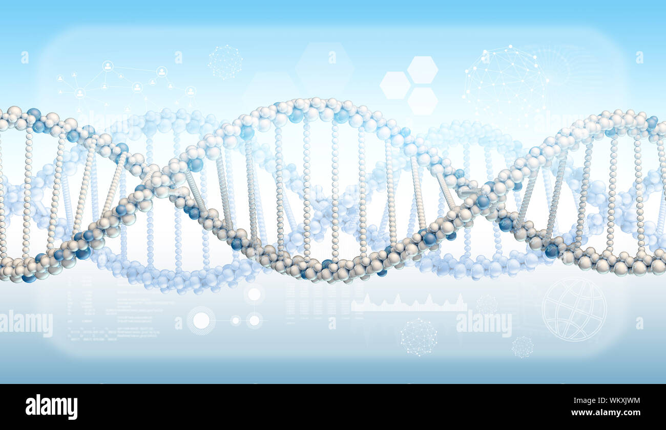 DNA model. Graphs and wire-frame spheres as backdrop Stock Photo - Alamy