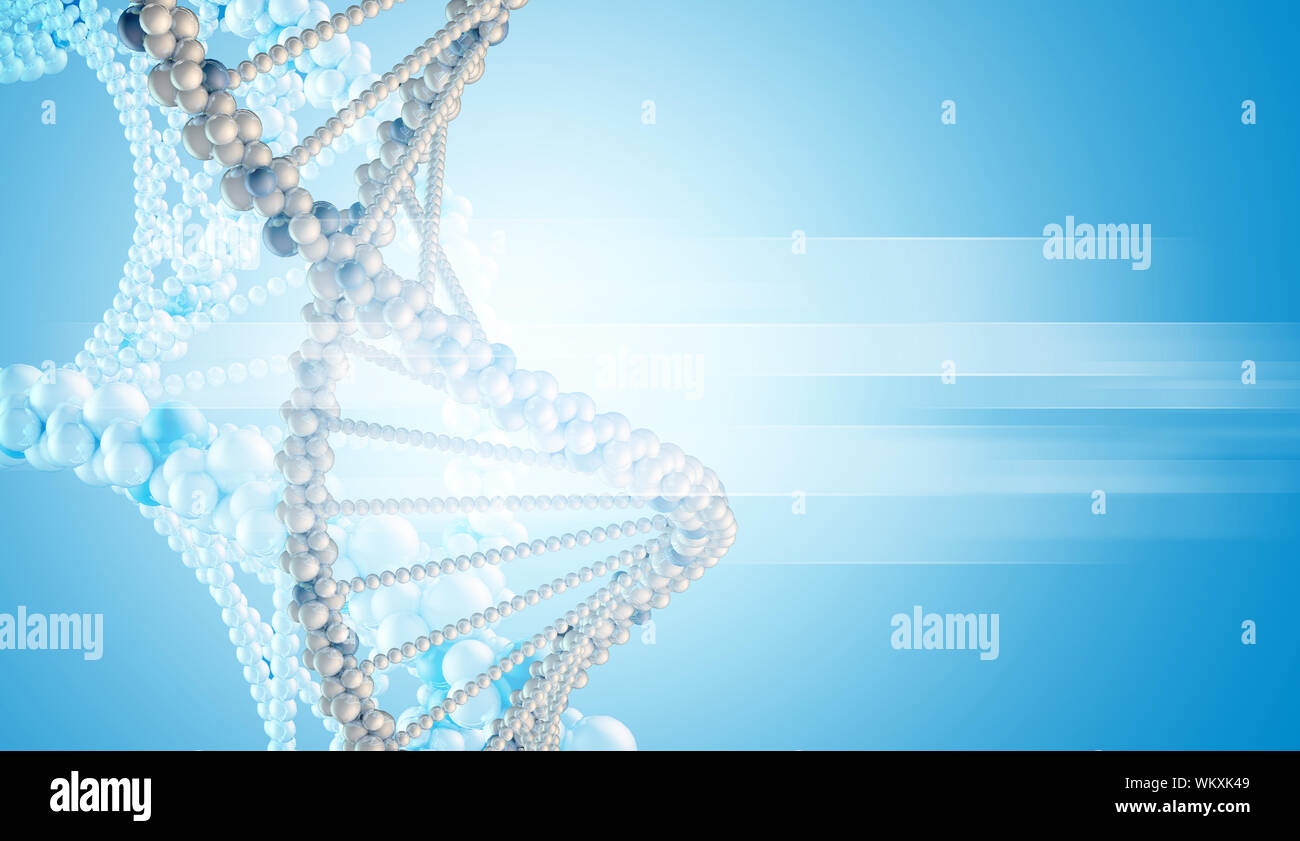 DNA model on the blue gradient background Stock Photo - Alamy