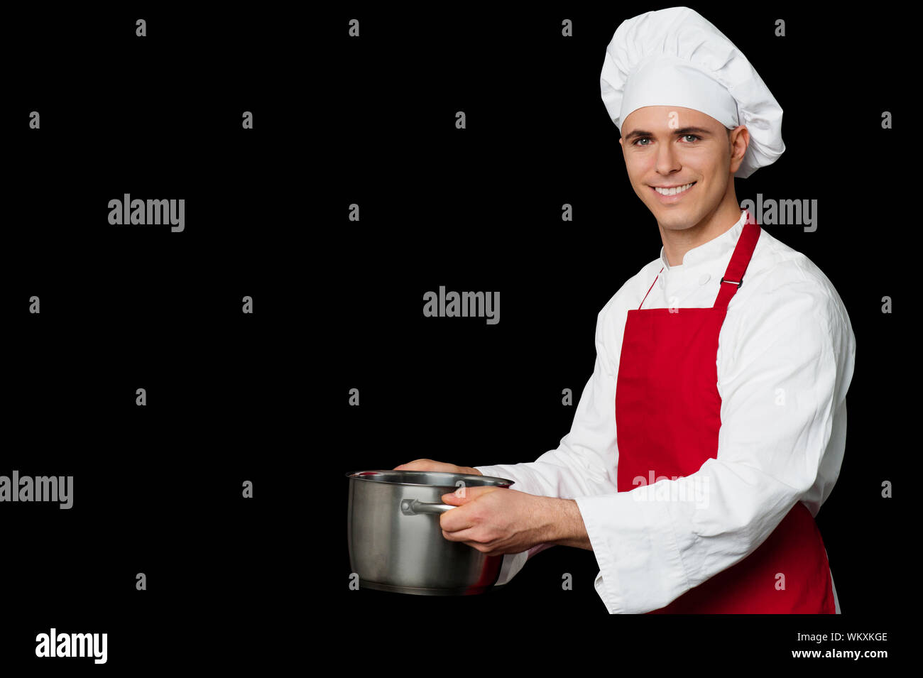 Man saucepan in hands hi-res stock photography and images - Alamy