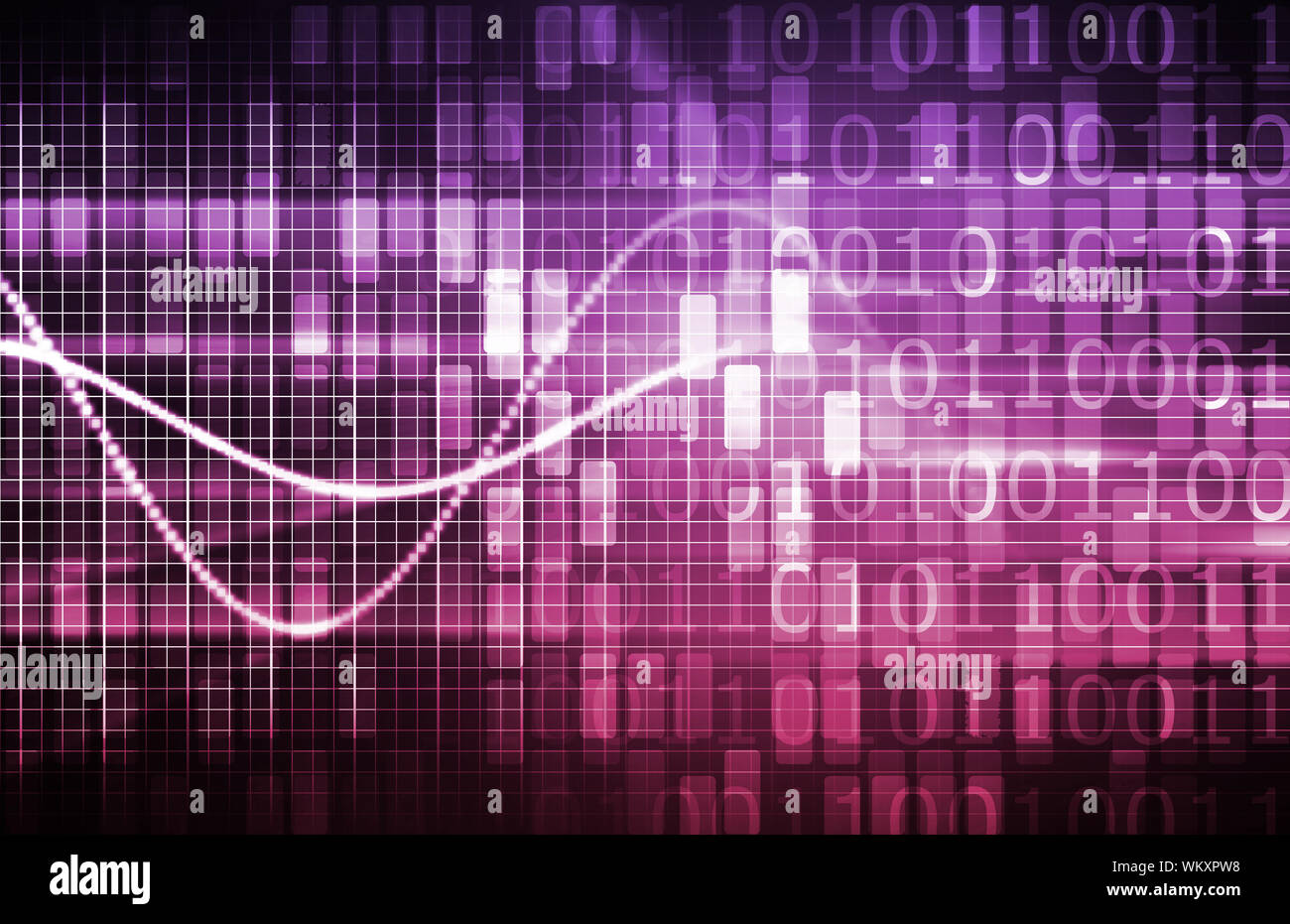 Virtual Technology with Data Network Stream Art Stock Photo - Alamy
