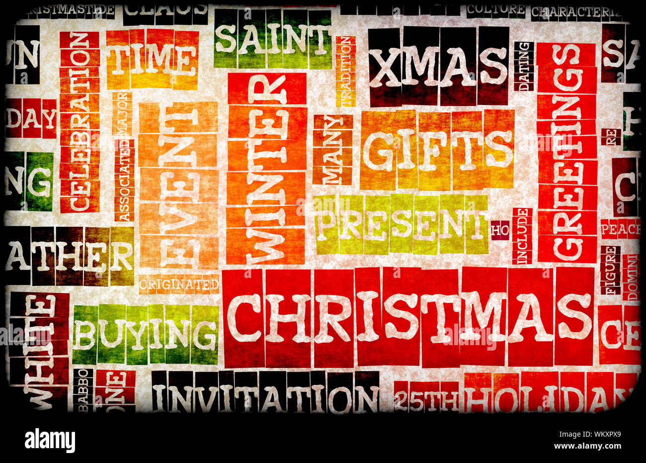Christmas Creative Stylish Word Art as Background Stock Photo - Alamy