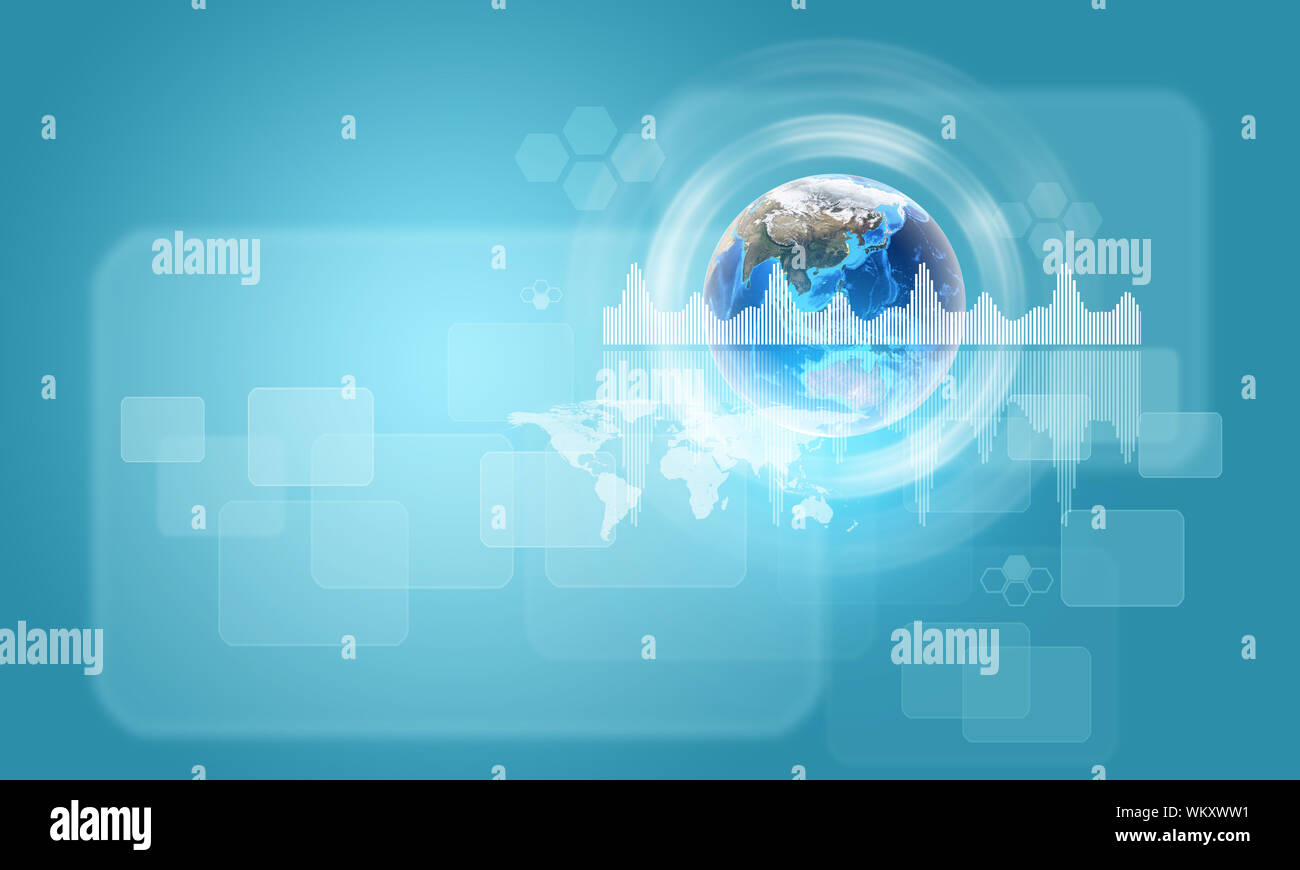 Earth with graphs, circles and rectangles. Element of this image ...