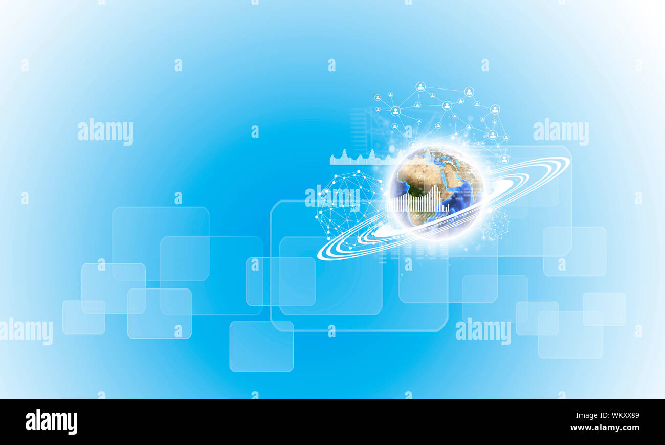 Earth with graphs, network and rectangles. Element of this image ...