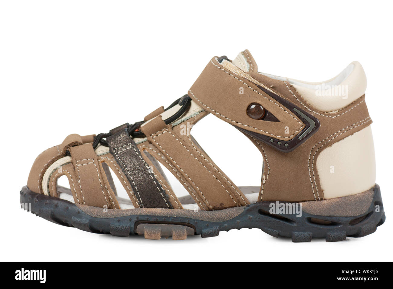 Childrens single shoe over white background Stock Photo - Alamy