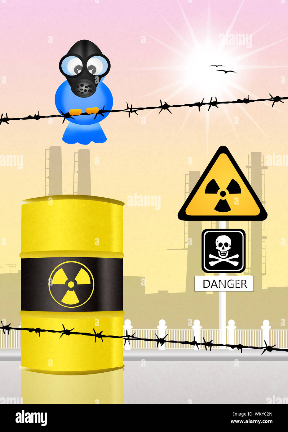 bird with gas mask Stock Photo - Alamy