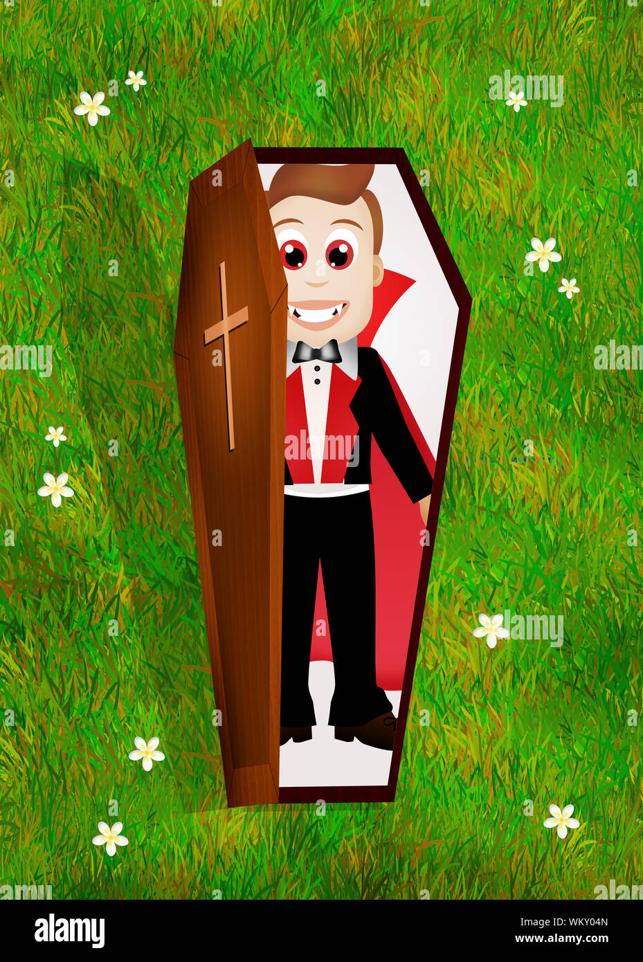 Vampire in the coffin Stock Photo - Alamy