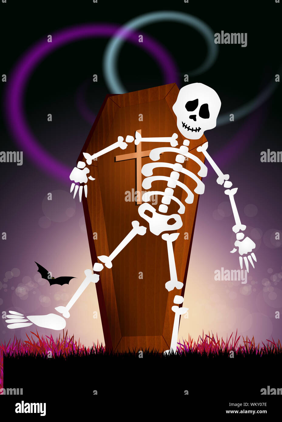 Skeleton in coffin hi-res stock photography and images - Alamy