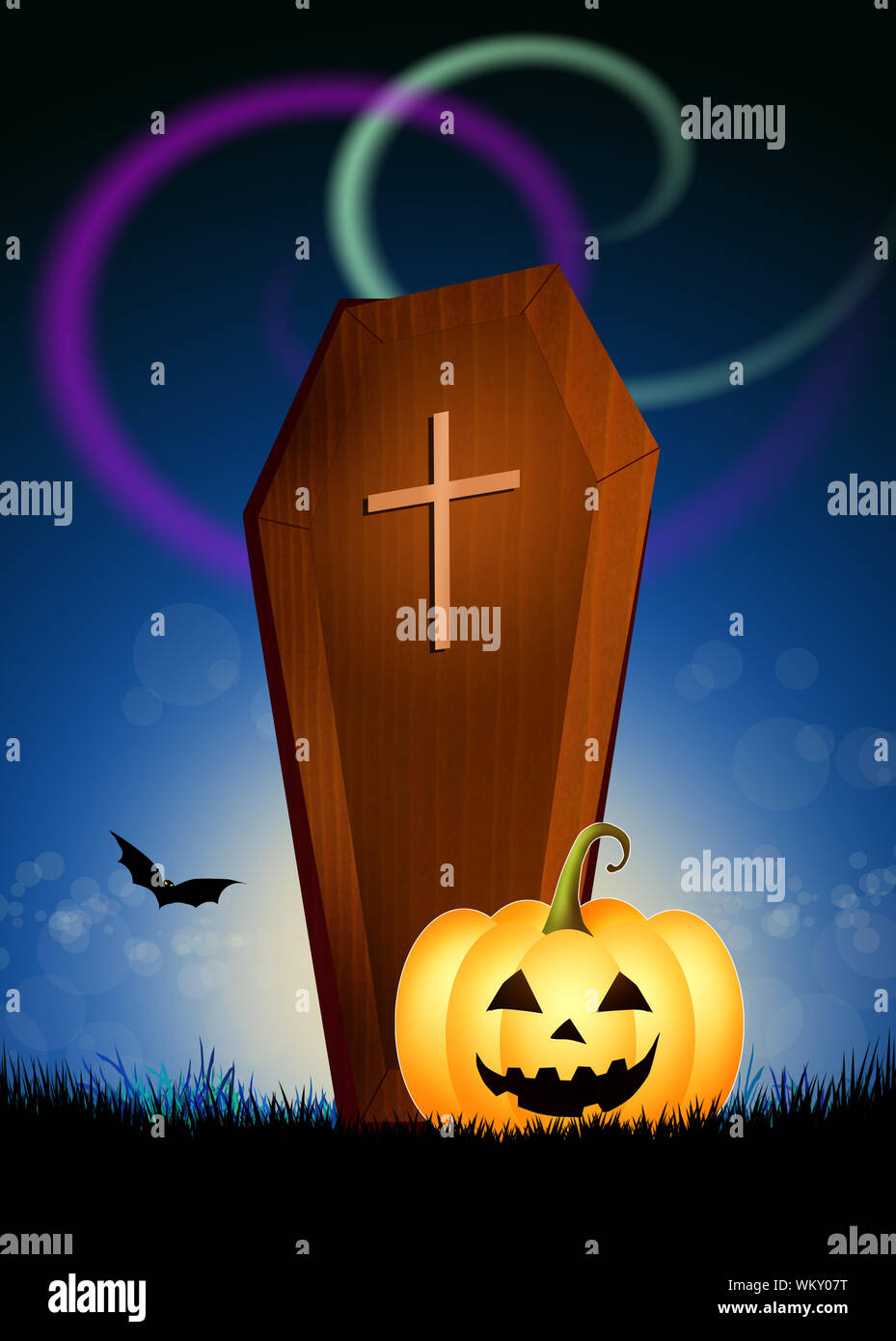 Coffin in the cemetery Stock Photo - Alamy