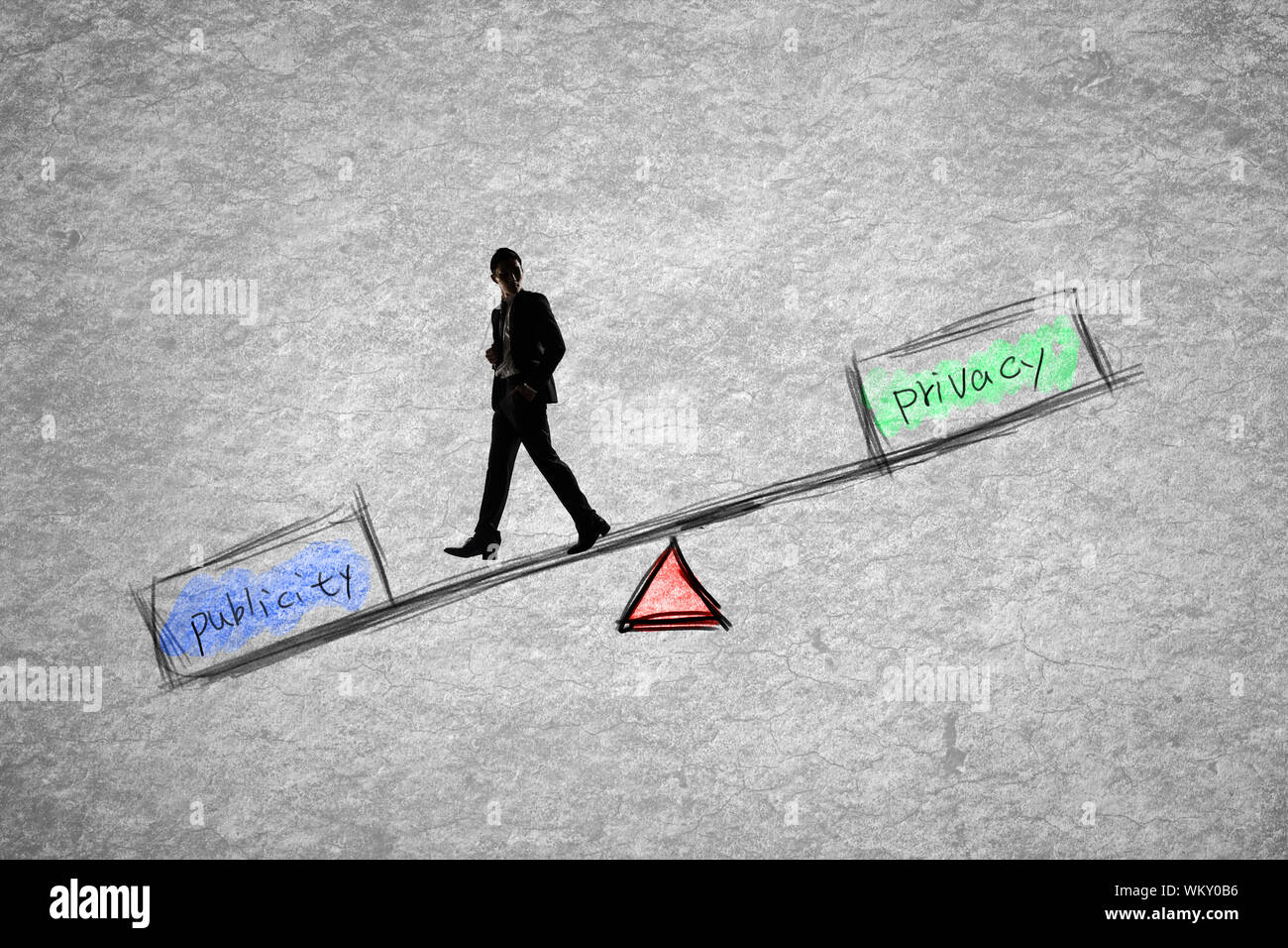 Balance concept about privacy and publicity Stock Photo - Alamy