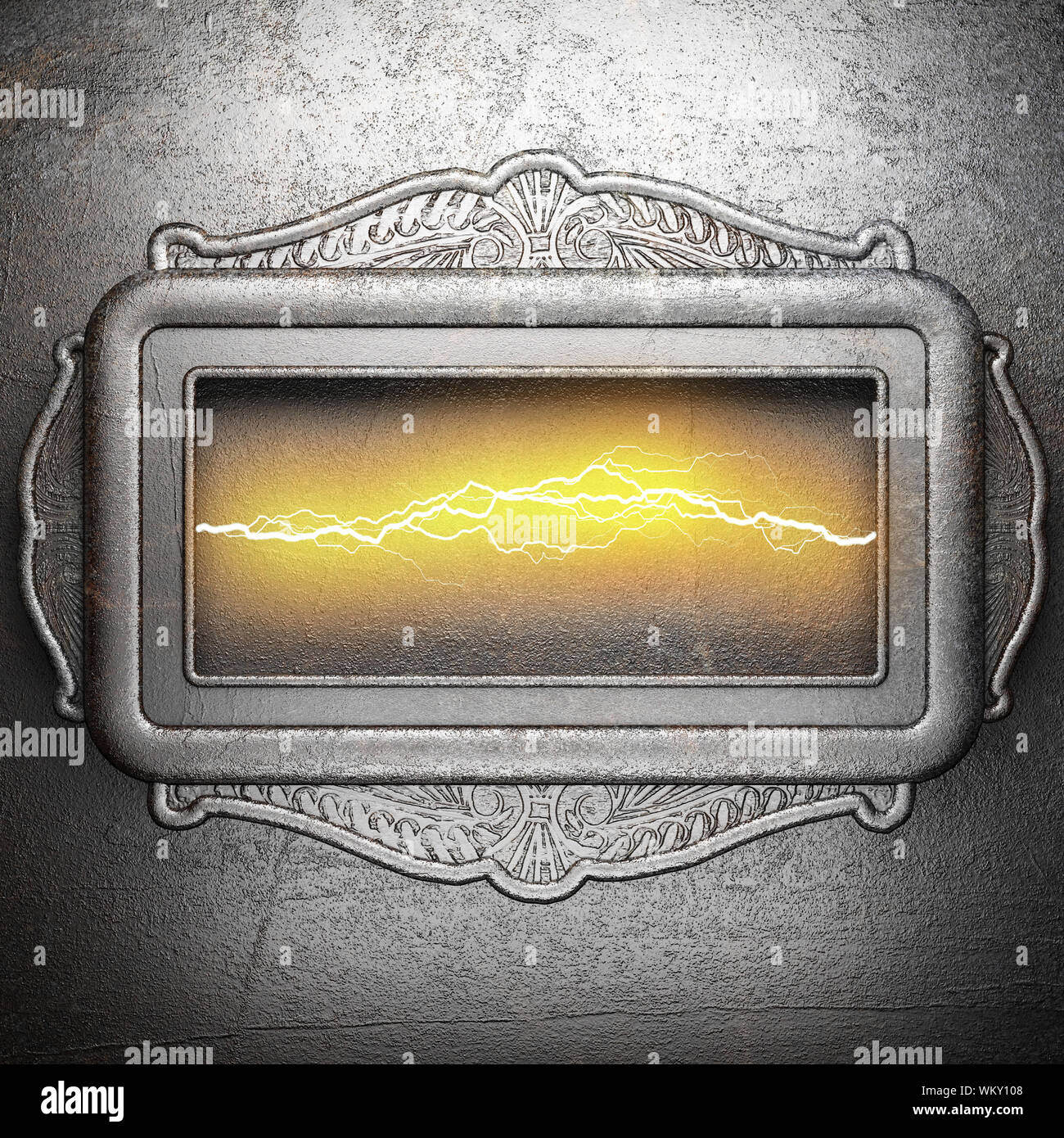 metal background with electric lightning Stock Photo - Alamy