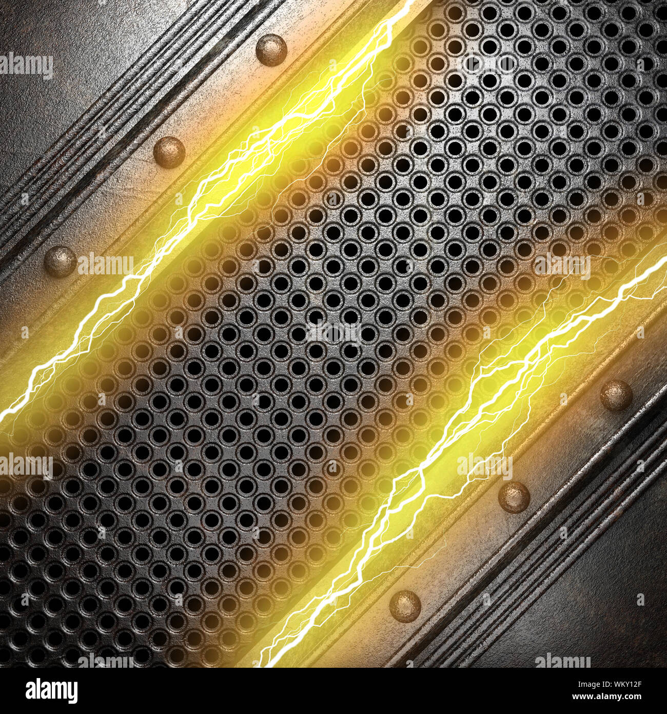 metal background with electric lightning Stock Photo - Alamy