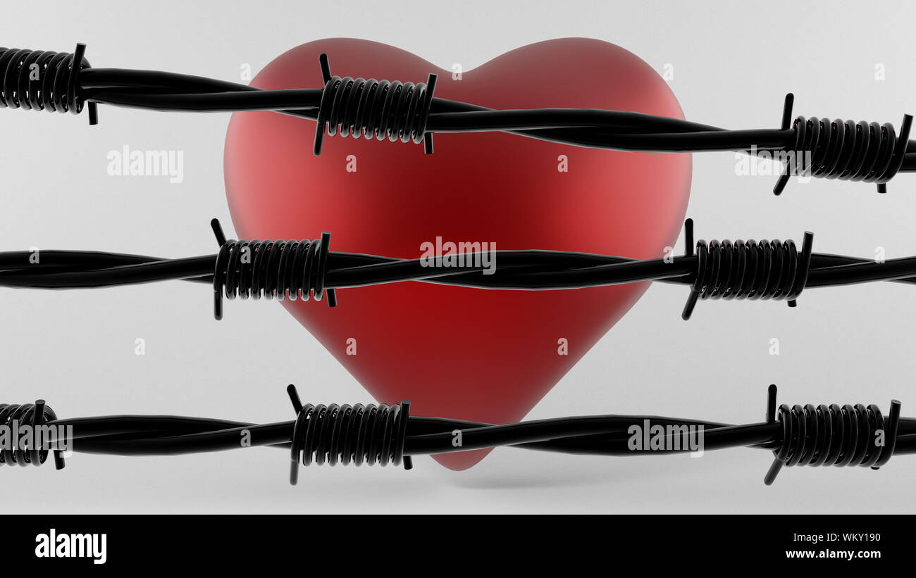 Heart barbed wire hi-res stock photography and images - Alamy