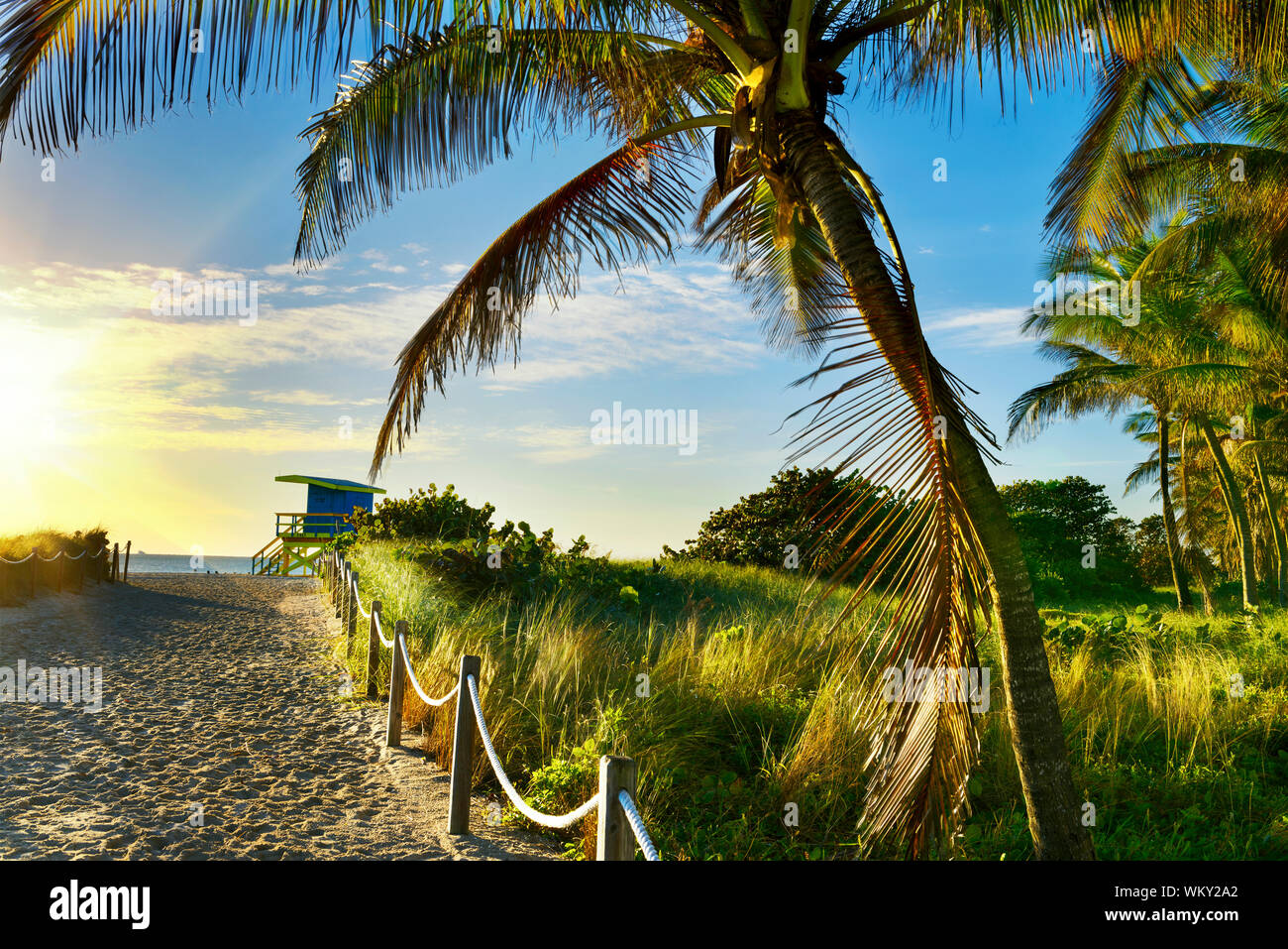 Colorful Lifeguard Tower in South Beach, Miami Beach, Florida, USA ...