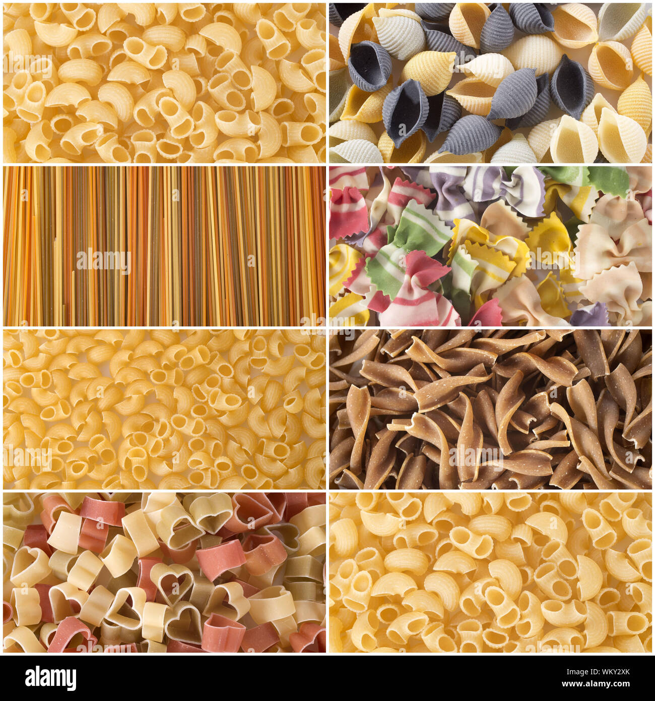 composite picture with colorful group of pasta Stock Photo - Alamy
